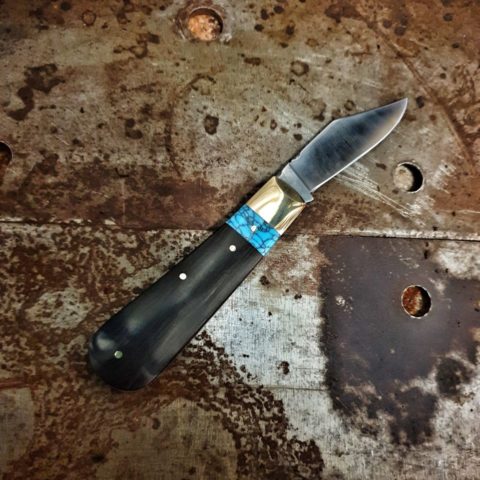 Barlow Pocket Knife – Ebony and Turquoise | Michael May Knives