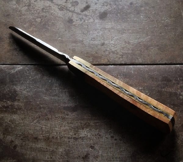 Ergonomic Pocket Knife – Maple Burr | Michael May Knives